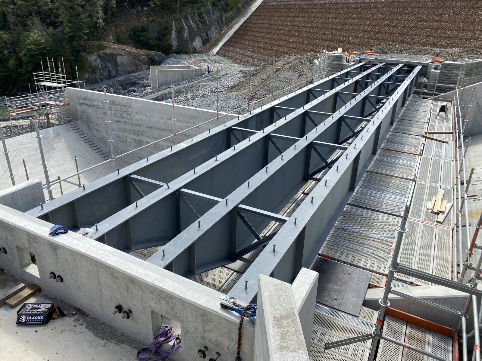 Lower spillway bridge beams. – Waimea Water